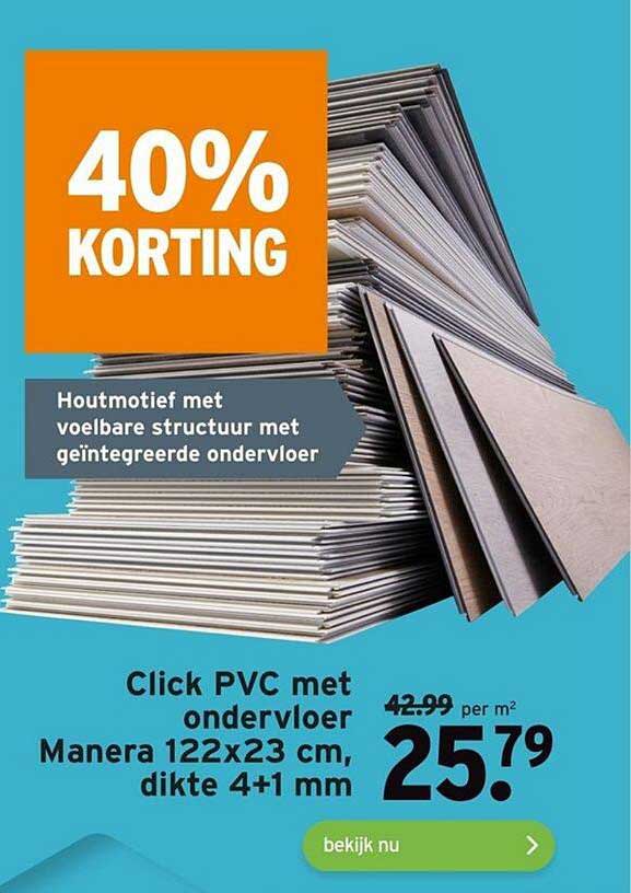 Click PVC Met Ondervloer Manera 122x23 Cm, Dikte 4+1 Mm 40% Korting ...