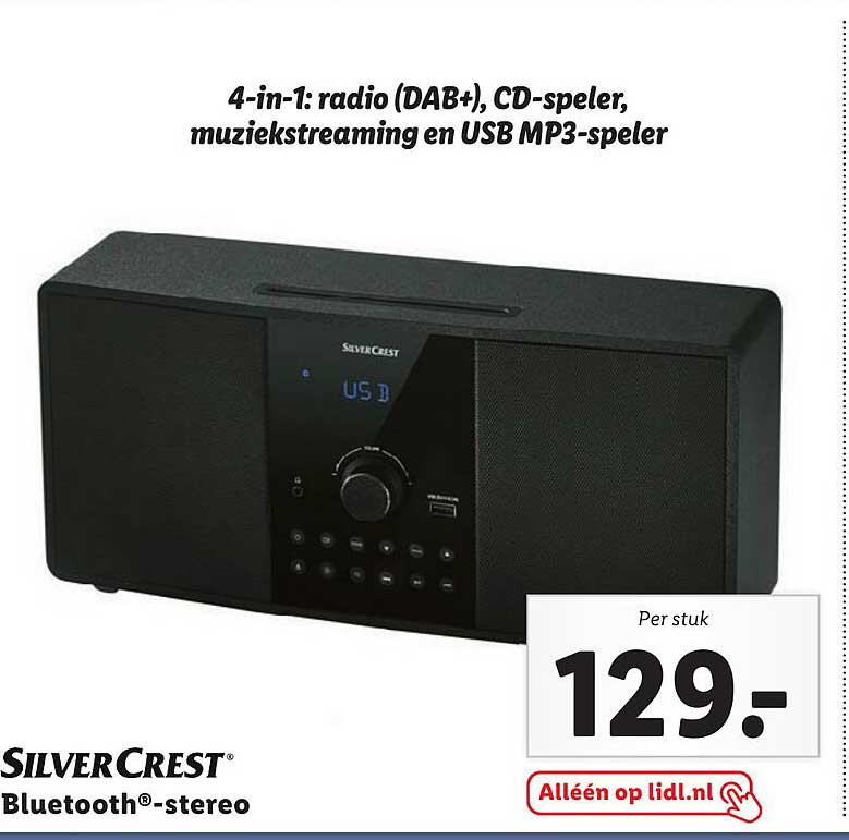 SilverCrest Bluetooth-Stereo Aanbieding bij Lidl - 1Folders.nl