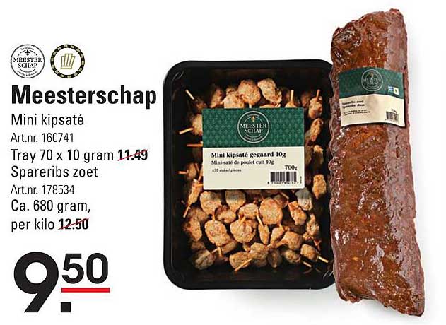 Meesterschap Mini Kipsaté Of Spareribs Zoet Aanbieding bij De Kweker ...