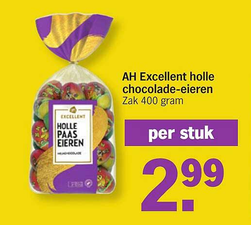 AH Excellent Holle Chocolade-Eieren Aanbieding bij Albert Heijn ...