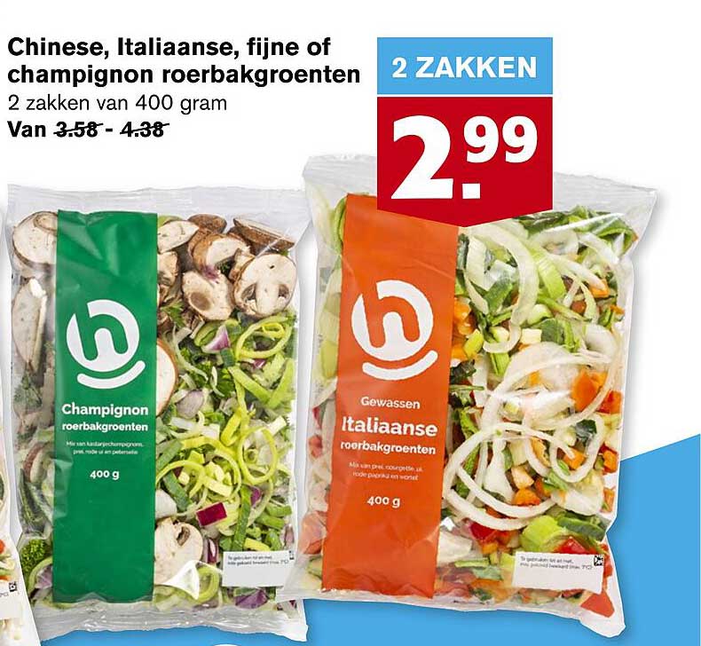 Chinese, Italiaanse, Fijne Of Champignon Roerbakgroenten Aanbieding bij ...