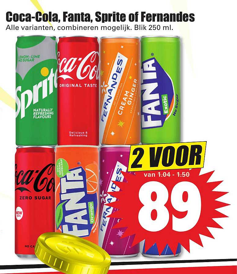 Coca-Cola, Fanta, Sprite Of Fernandes Aanbieding bij Dirk - 1Folders.nl