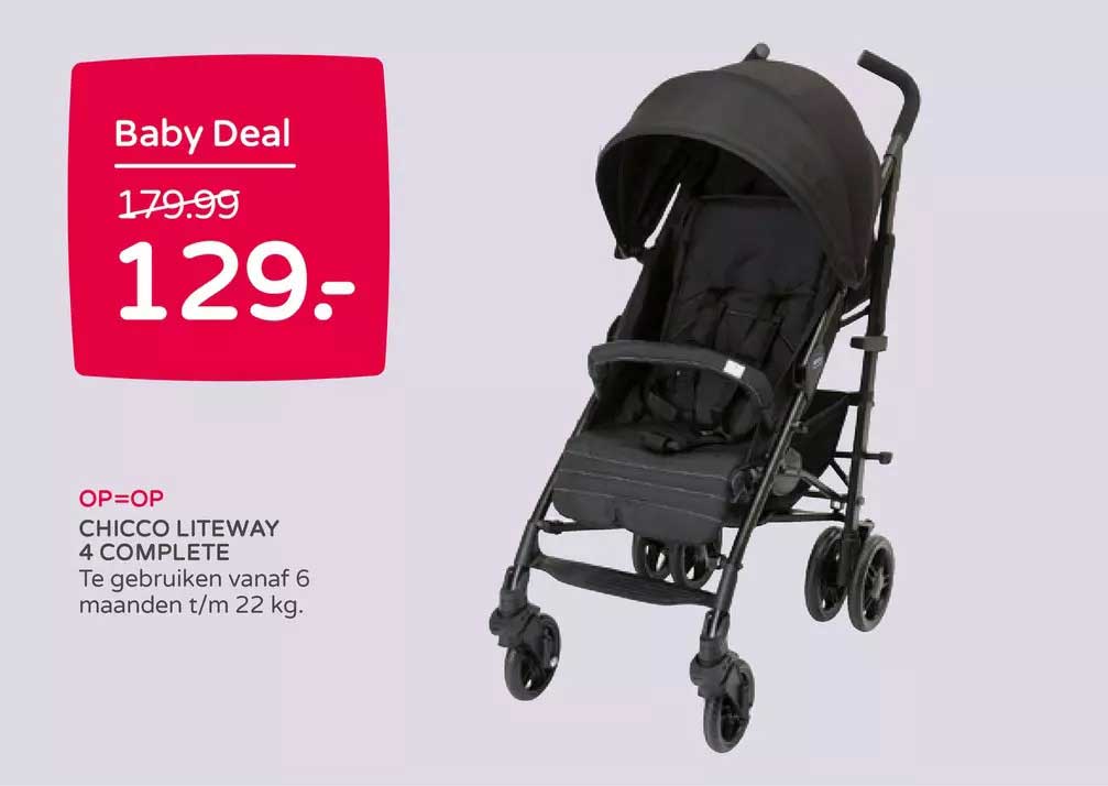 Chicco Liteway 4 Complete Buggy Aanbieding bij Prénatal - 1Folders.nl