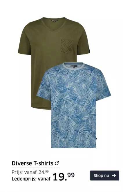 Diverse T-Shirts Aanbieding bij ANWB - 1Folders.nl