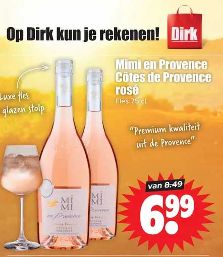 Mimi En Provence Côtes De Provence Rosé Aanbieding bij Dirk - 1Folders.nl