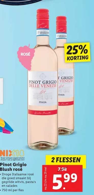 Pinot Grigio Blush Rosé Aanbieding bij Lidl - 1Folders.nl