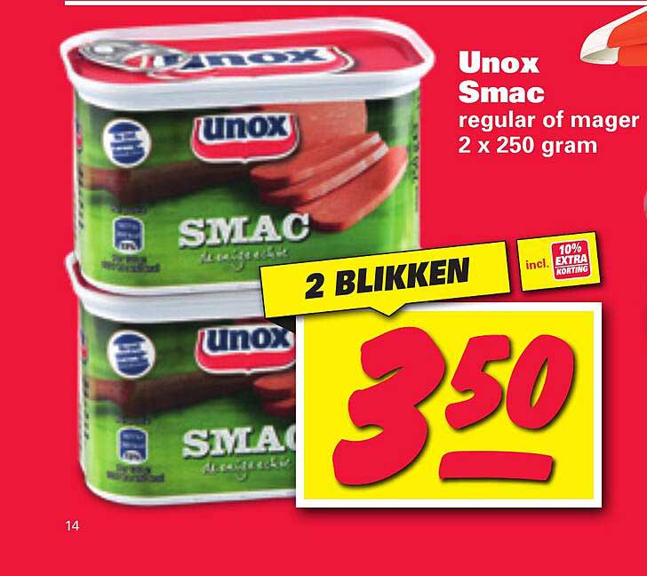 Unox Smac Regular Of Mager Aanbieding bij Nettorama - 1Folders.nl