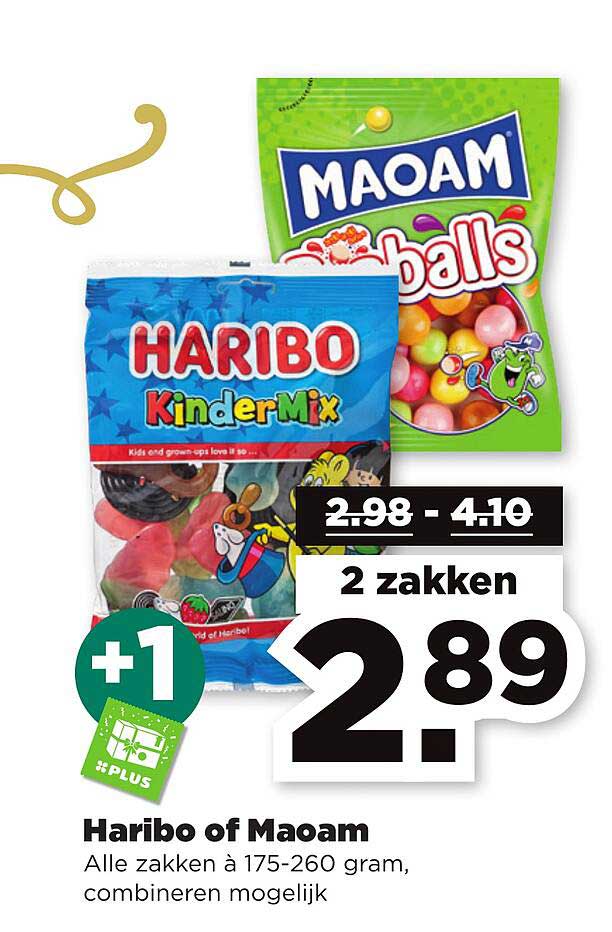 Haribo Of Maoam Aanbieding bij PLUS - 1Folders.nl