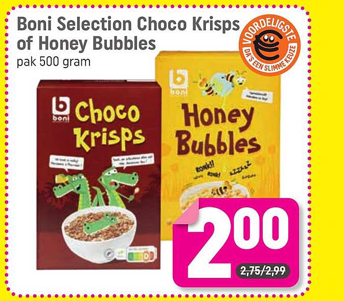 Boni Selection Choco Krisps Of Honey Bubbles Aanbieding bij Dagwinkel ...