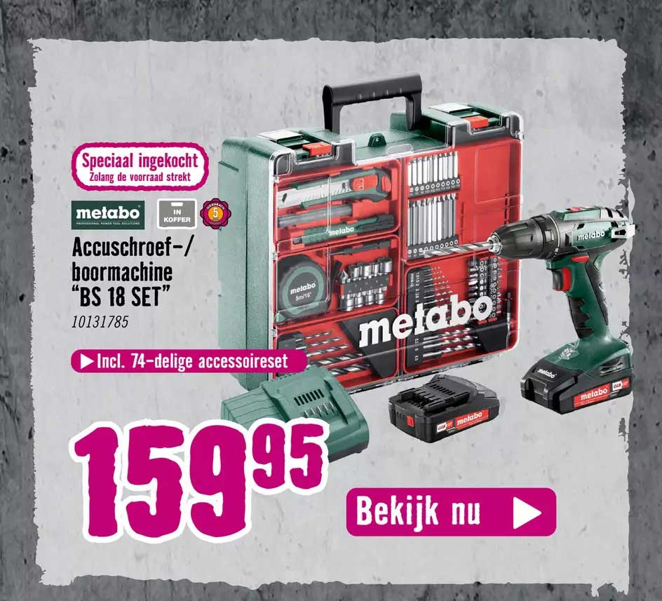 Metabo Accuschroef--Boormachine "BS 18 Set" Aanbieding bij Hornbach ...