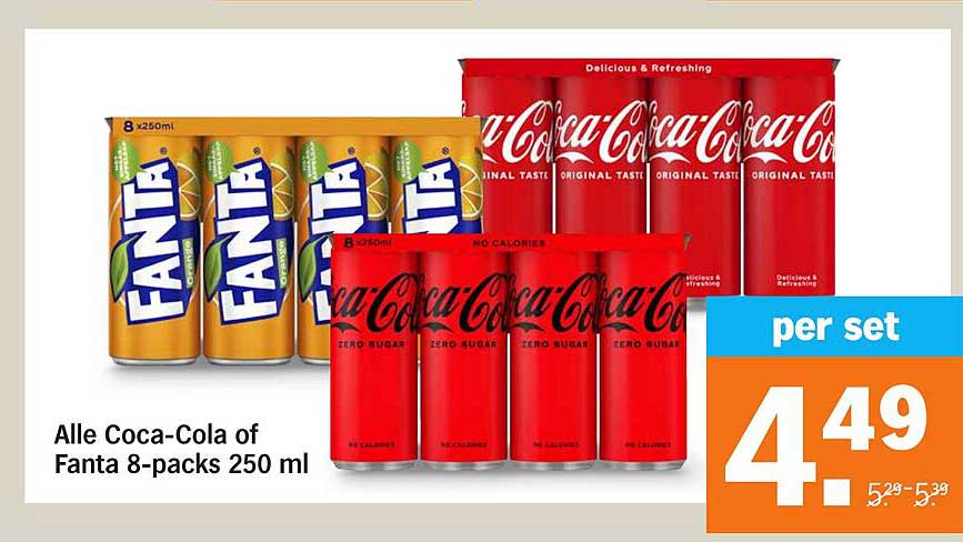 Alle Coca-Cola Of Fanta 8-Packs 250 Ml Aanbieding bij Albert Heijn ...