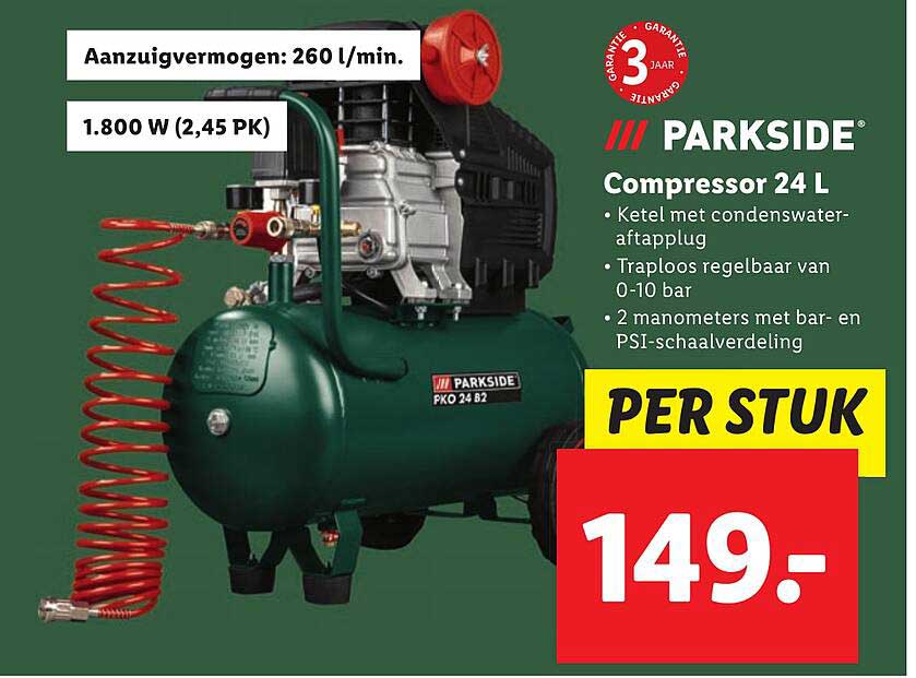 Parkside Compressor 24 L Aanbieding bij Lidl - 1Folders.nl