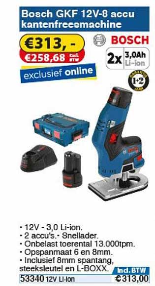 Bosch GKF 12V-8 Accu Kantenfreesmachine Aanbieding bij Toolstation ...