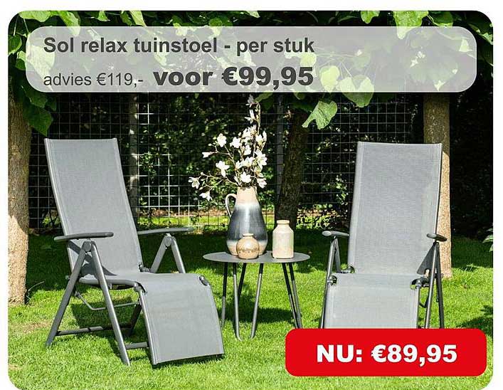 Sol Relax Tuinstoel Aanbieding bij Tuinmeubelland - 1Folders.nl