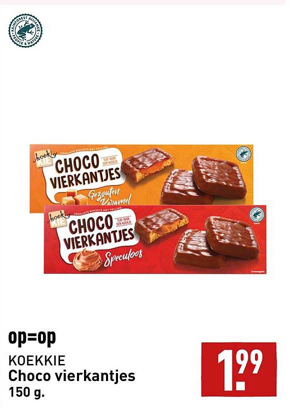 Koekkie Choco Vierkantjes 150 G Aanbieding bij ALDI - 1Folders.nl