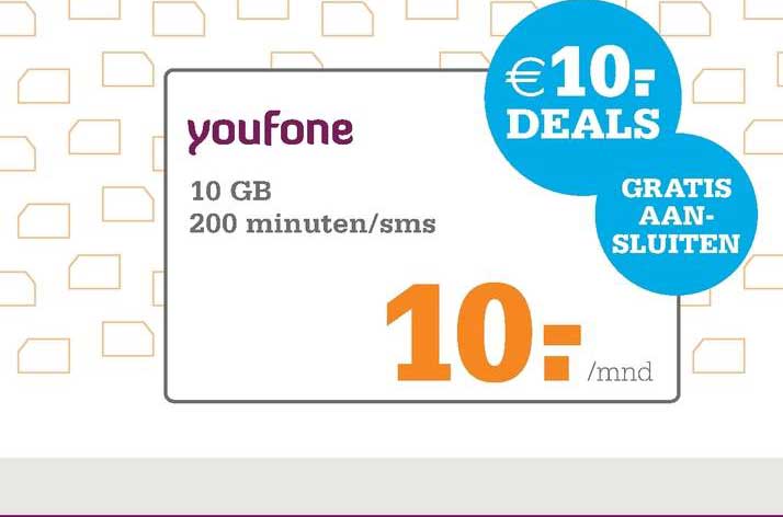 Youfone Simkaart Aanbieding bij Telecombinatie - 1Folders.nl