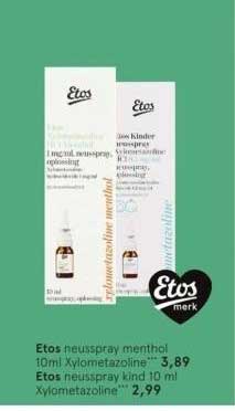 Etos Neusspray Menthol 10ml Xylometazoline Of Etos Neusppray Kind 10 Ml ...