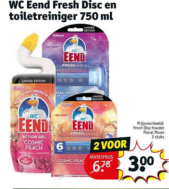 WC Eend Fresh Disc En Toiletreiniger 750 Ml Aanbieding bij Kruidvat ...