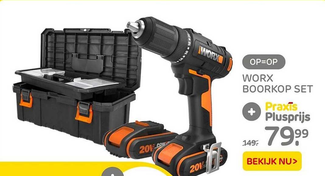 Worx Boorkop Set Aanbieding bij Praxis - 1Folders.nl