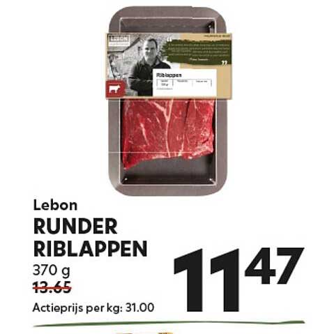 Lebon Runder Riblappen Aanbieding bij Natuurwinkel - 1Folders.nl