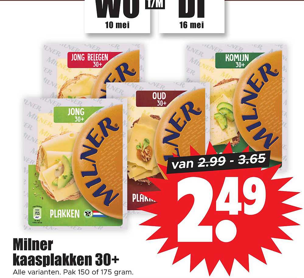Milner Kaasplakken 30+ Aanbieding bij Dirk - 1Folders.nl