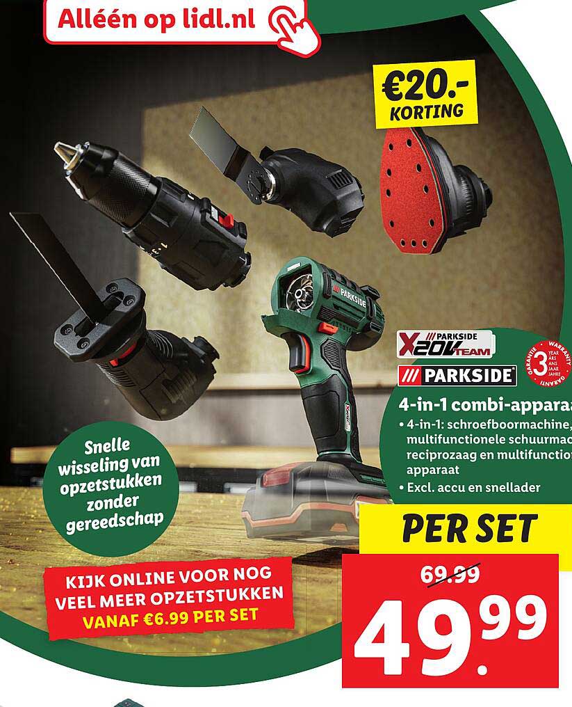 Parkside 4-In-1 Combi-Apparaat €20.- Korting Aanbieding bij Lidl ...