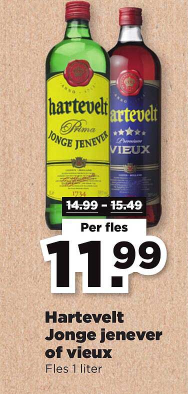 Hartevelt Jonge Jenever Of Vieux Aanbieding bij PLUS - 1Folders.nl