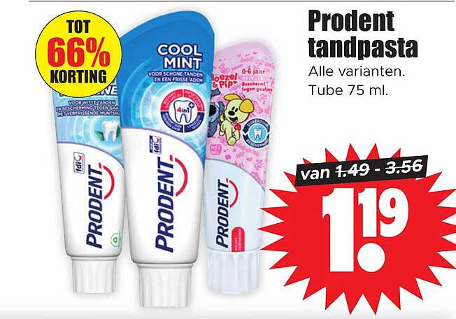 Prodent Tandpasta Aanbieding bij Dirk - 1Folders.nl