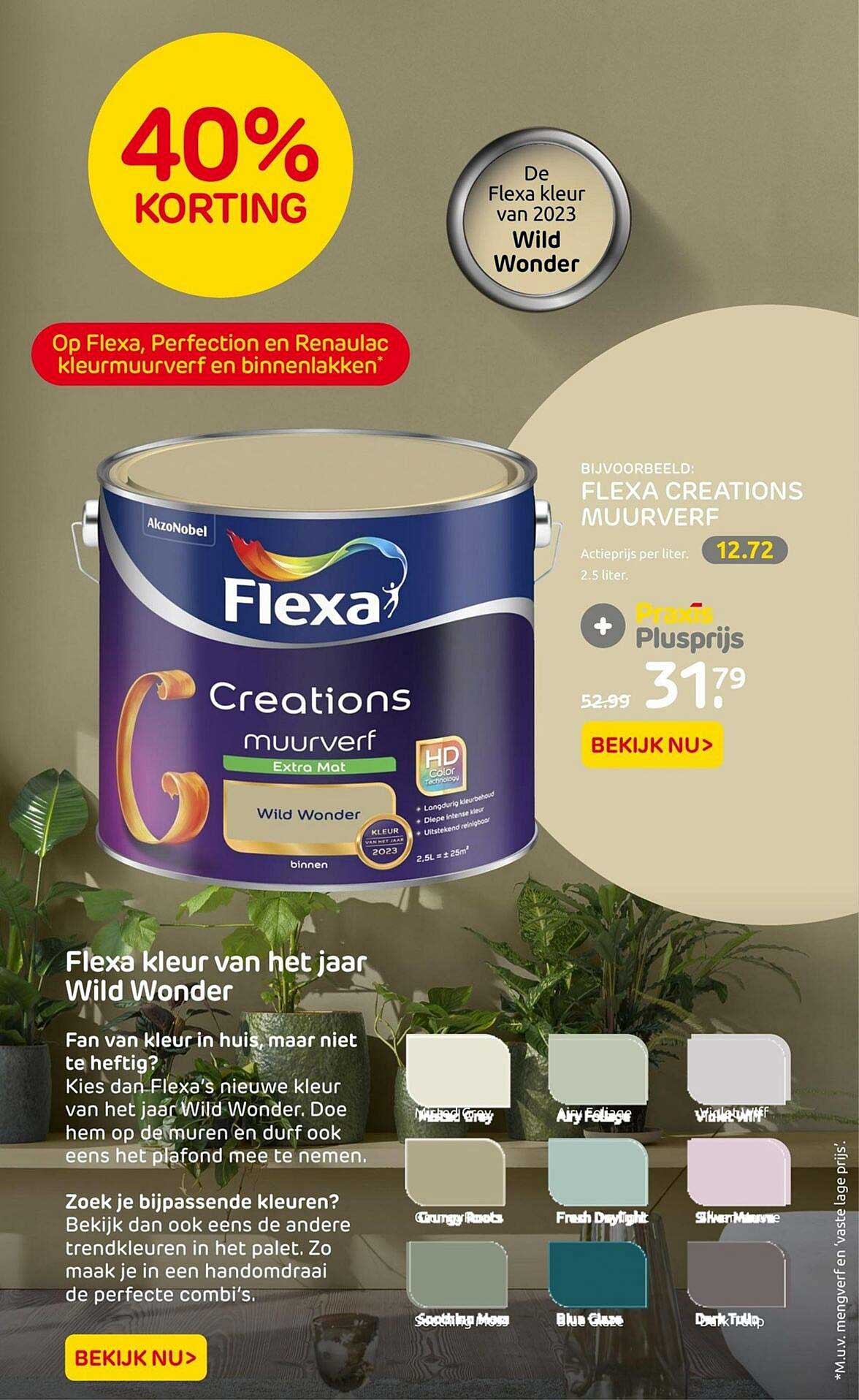 Flexa Creations Muurverf 40% Korting Aanbieding bij Praxis - 1Folders.nl