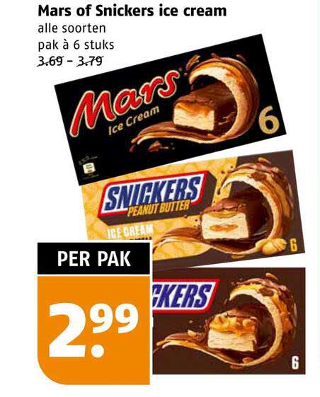 Mars Of Snickers Ice Cream Aanbieding bij Poiesz - 1Folders.nl