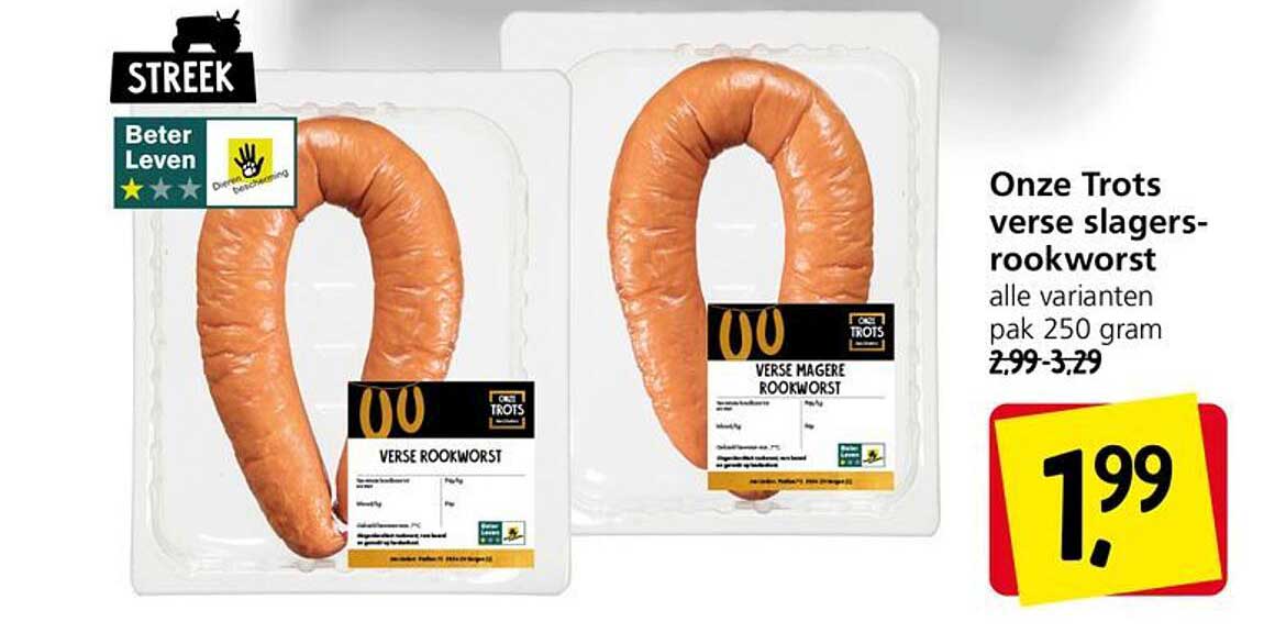 Onze Trots Verse Slagers- Rookworst Aanbieding bij Jan Linders ...