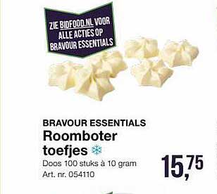 Bravour Essentials Roomboter Toefjes Aanbieding bij Bidfood - 1Folders.nl