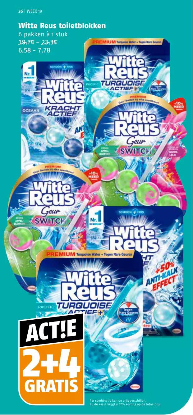 Witte Reus Toiletblokken Aanbieding bij Poiesz - 1Folders.nl