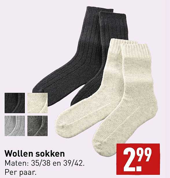 Wollen Sokken Aanbieding bij ALDI - 1Folders.nl
