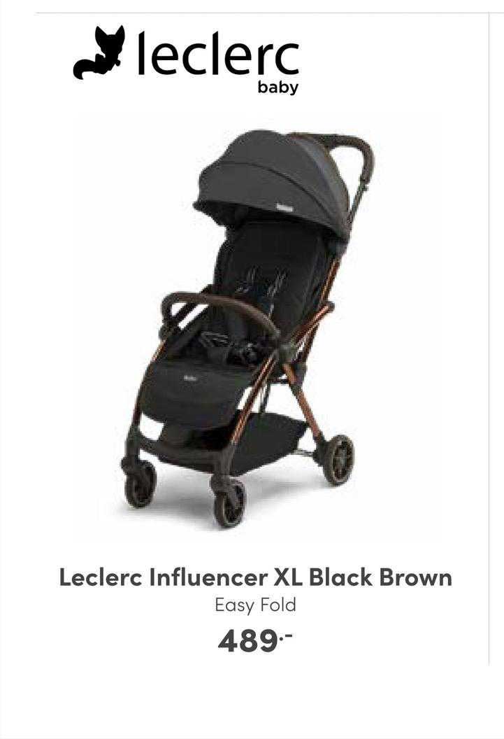 Leclerc Influencer XL Black Brown Buggy Aanbieding bij Baby & Tiener - 1Folders.nl