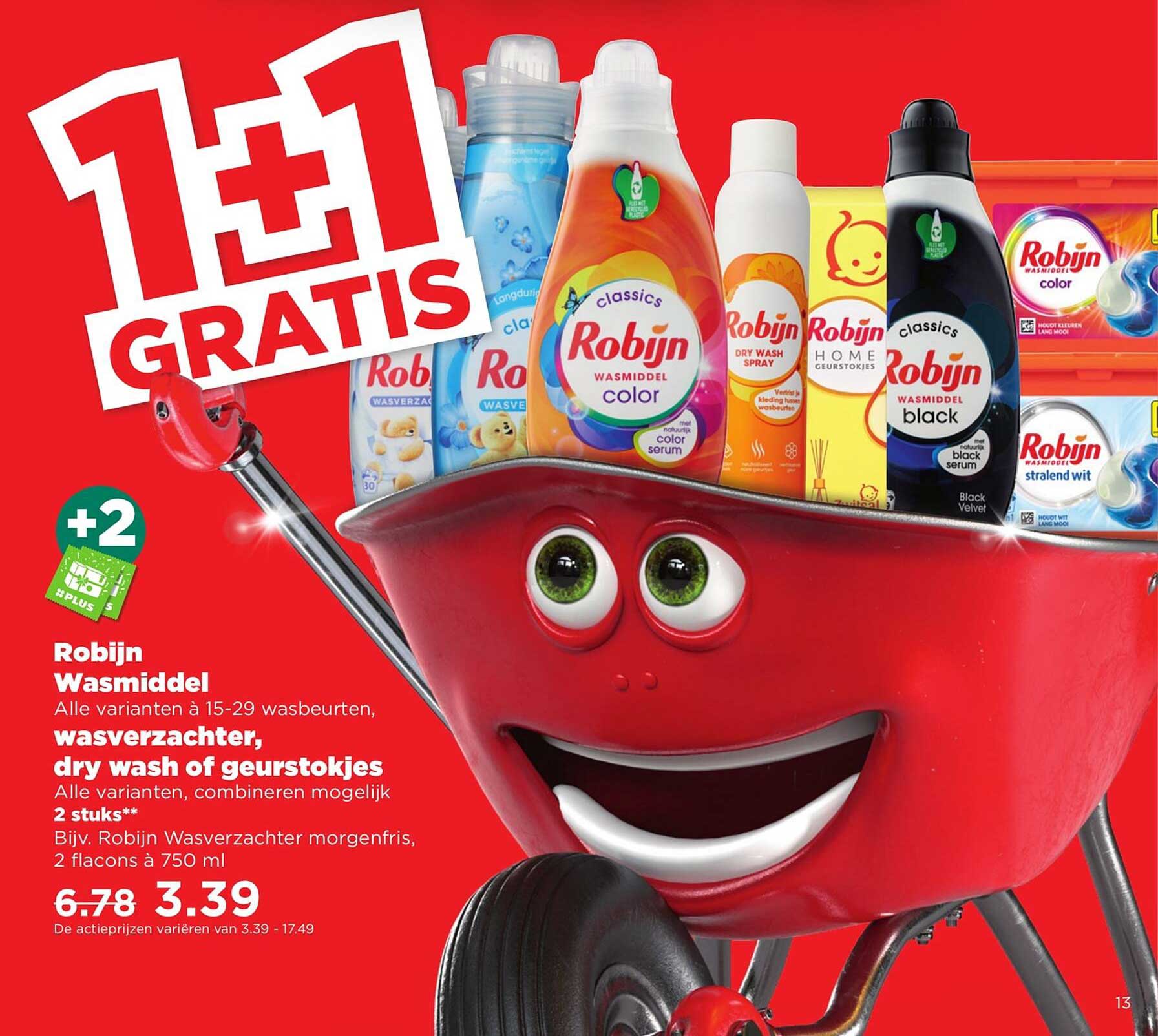 Robijn Wasmiddel, Wasverzachter, Dry Wash Of Geurstokjes Aanbieding bij ...