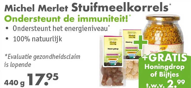 Michel Merlet Stuifmeelkorrels Aanbieding bij Gezond & Wel - 1Folders.nl
