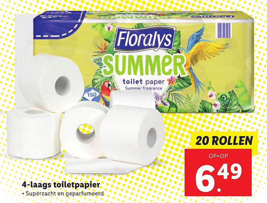 Floralys 4-Laags Toiletpapier Aanbieding bij Lidl - 1Folders.nl