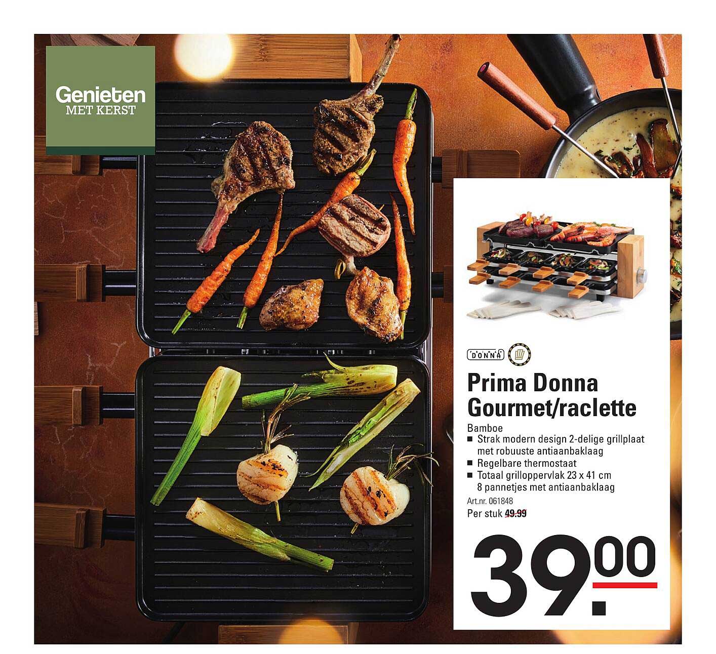 Prima Donna Gourmet-raclette Aanbieding bij De Kweker - 1Folders.nl