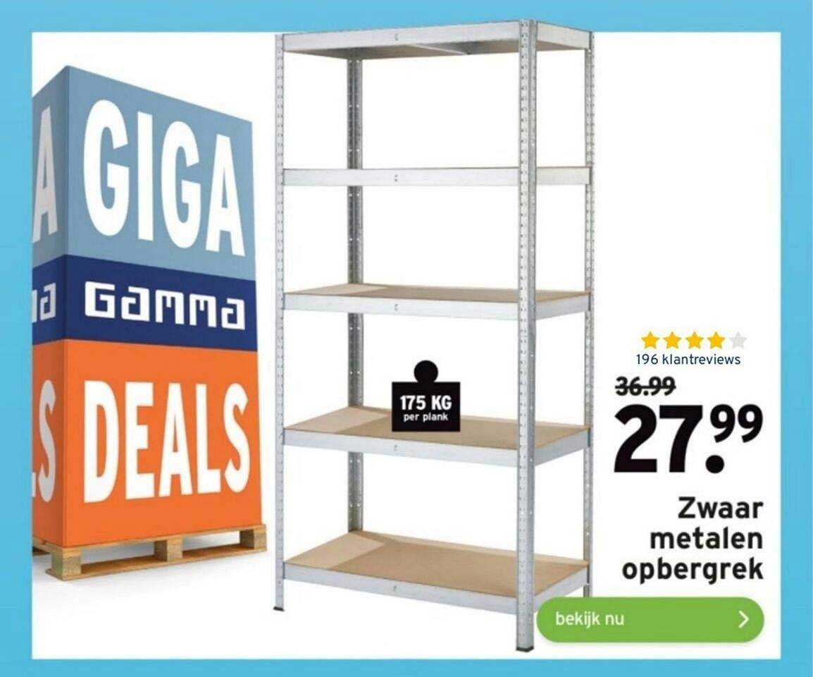Zwaar Metalen Opbergrek Aanbieding bij GAMMA - 1Folders.nl