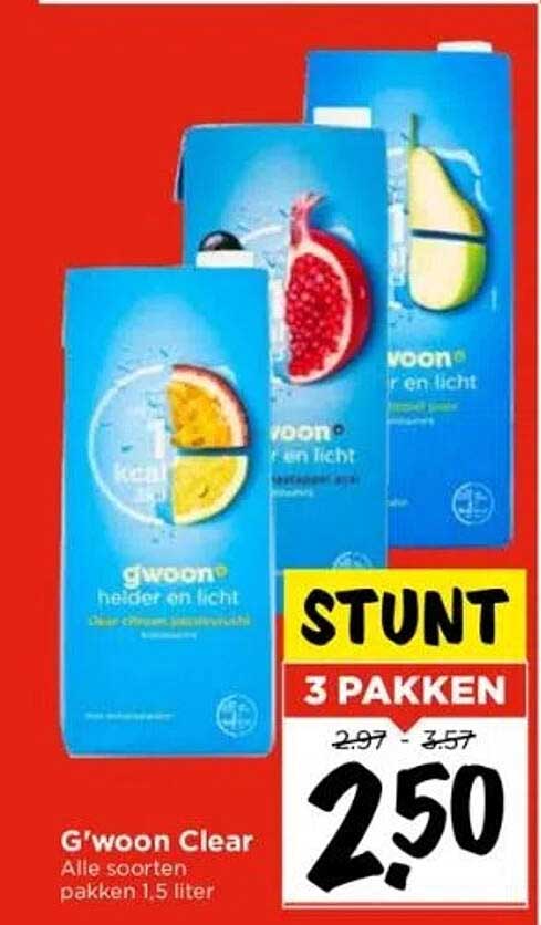 G'woon Clear Aanbieding bij Vomar - 1Folders.nl