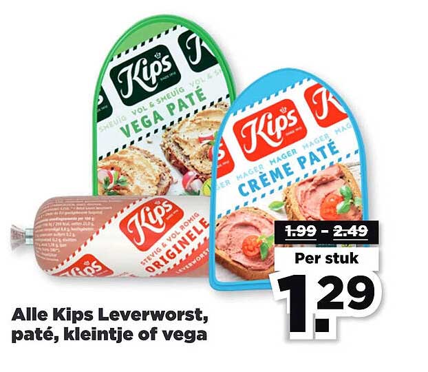 Alle Kips Leverworst, Paté, Kleintje Of Vega Aanbieding bij PLUS ...