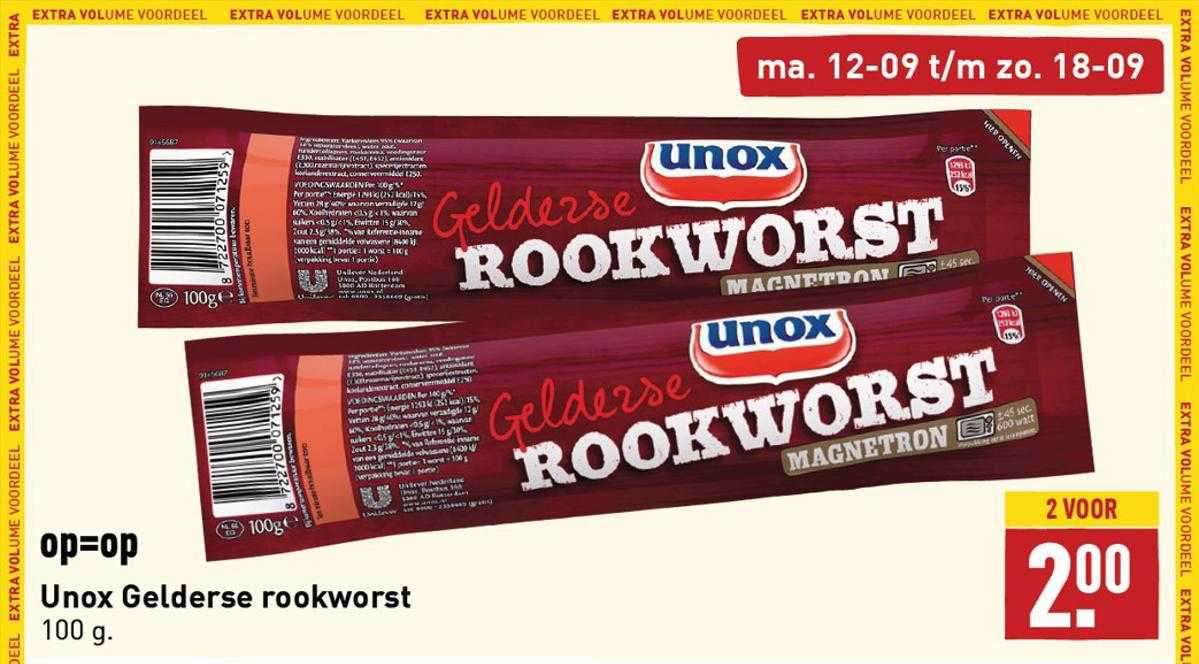 Unox Gelderse Rookworst Aanbieding bij ALDI - 1Folders.nl