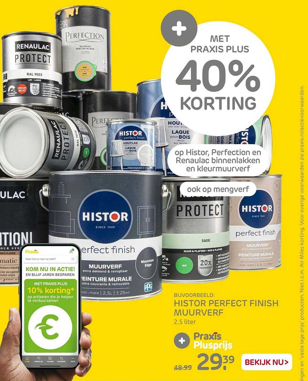 Histor Perfect Finish Muurverf 40% Korting Aanbieding bij Praxis ...