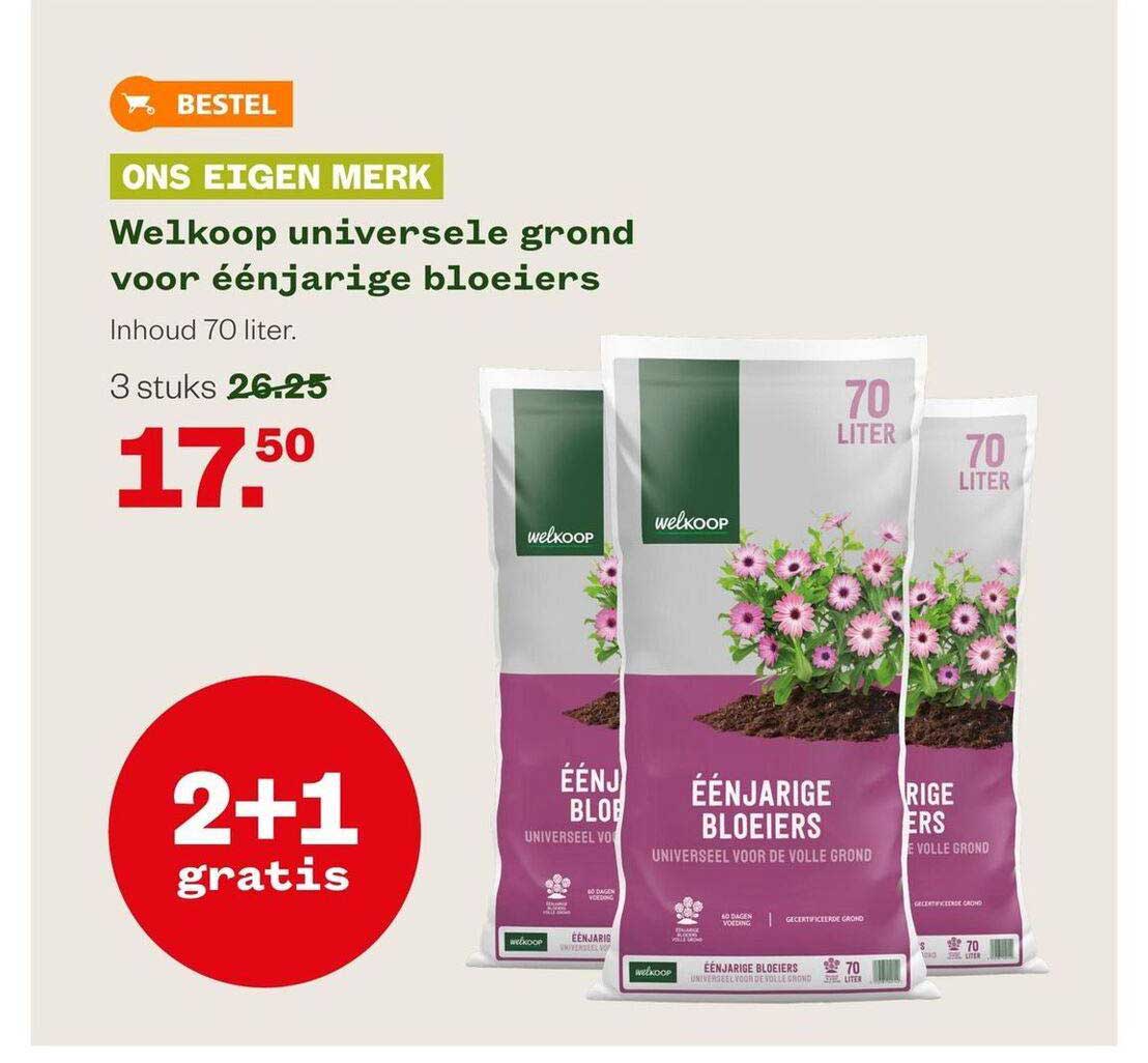 Welkoop Universele Grond Voor Éénjarige Bloeiers Aanbieding bij Welkoop - 1Folders.nl