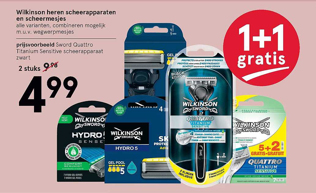 Wilkinson Heren Scheerapparaten En Scheermesjes 1+1 Gratis Aanbieding ...