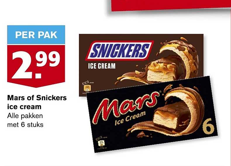 Mars Of Snickers Ice Cream Aanbieding bij Hoogvliet - 1Folders.nl