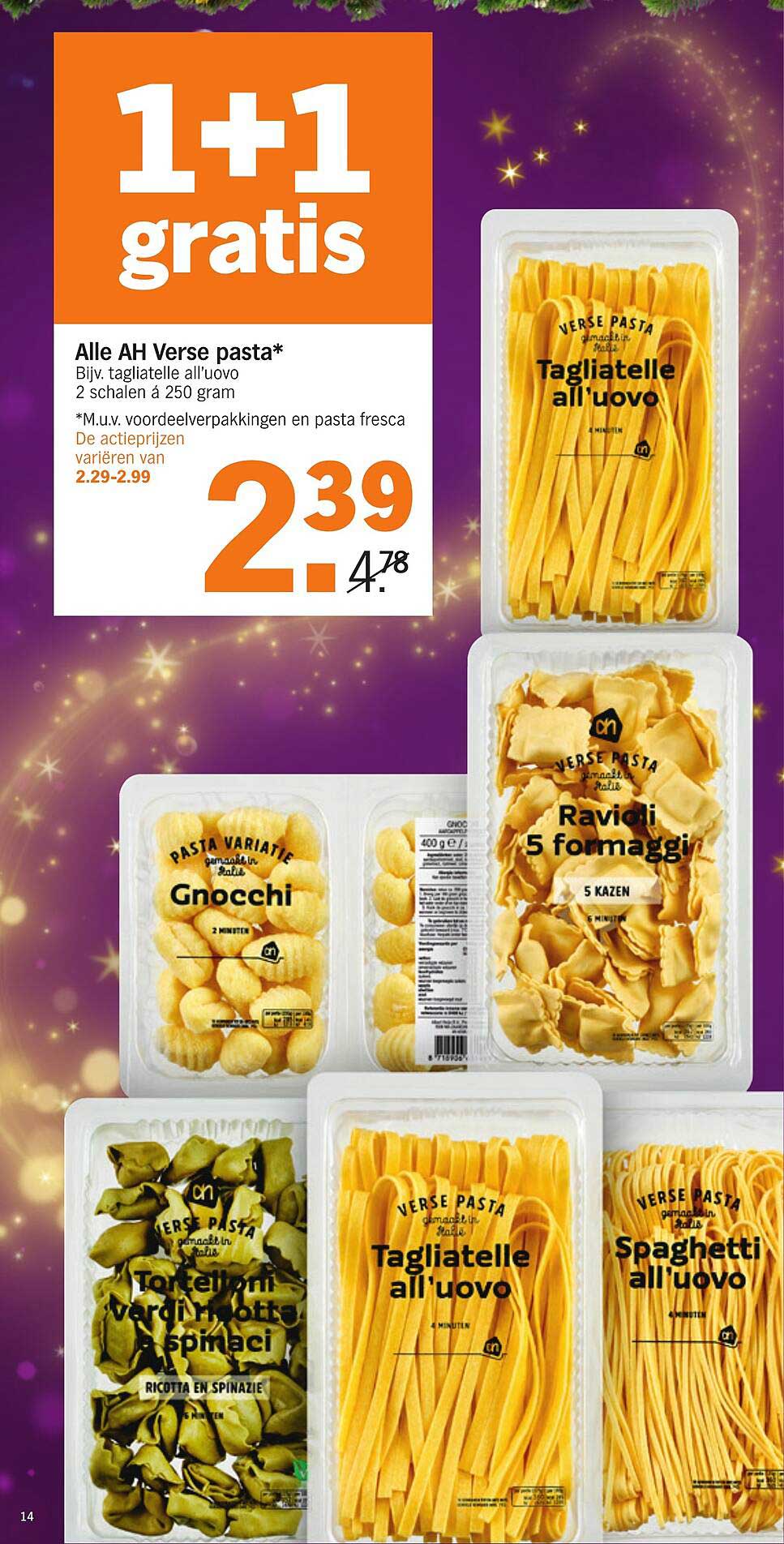Alle Ah Verse Pasta 1+1 Gratis Aanbieding bij Albert Heijn - 1Folders.nl