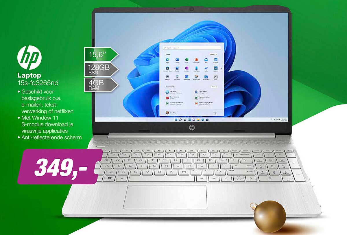 HP Laptop 15S-FQ3265ND Aanbieding bij EP - 1Folders.nl