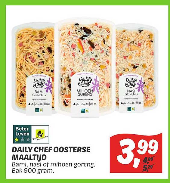 Daily Chef Oosterse Maaltijd Bami, Nais Of Mihoen Goreng Aanbieding bij ...